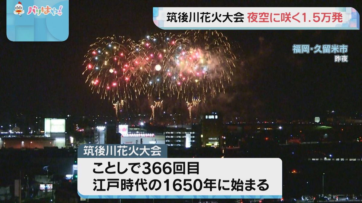 福岡県久留米市 筑後川花火大会 夜空を彩る1万5000発（2025年8月6日掲載）｜FBS NEWS NNN
