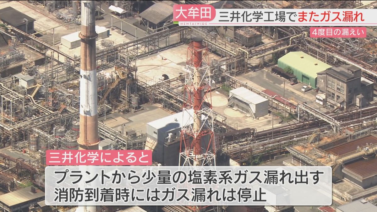 三井化学で塩素系ガス漏れ 7月以降で4度目 プラントを停止し原因を調べる 福岡・大牟田市（2025年10月3日掲載）｜FBS NEWS NNN