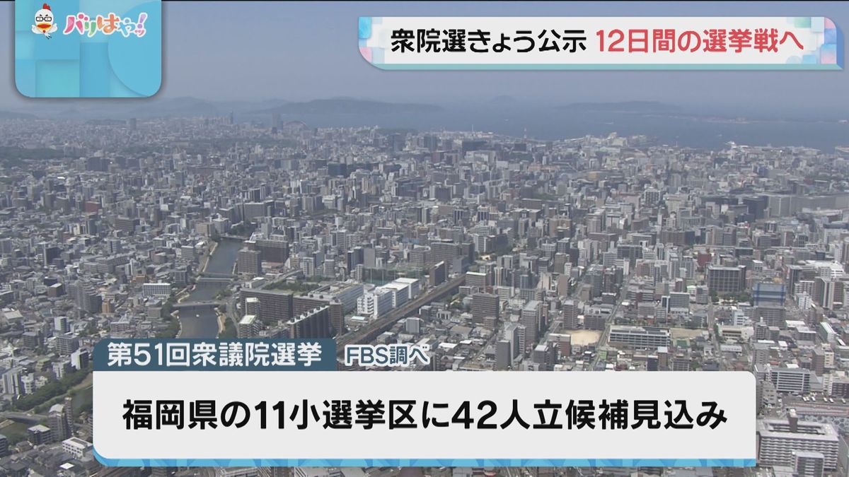 【衆院選2026】きょう公示 福岡は11選挙区に42人 佐賀は2選挙区に5人が立候補を予定 12日間の選挙戦へ（2026年1月27日掲載 ...
