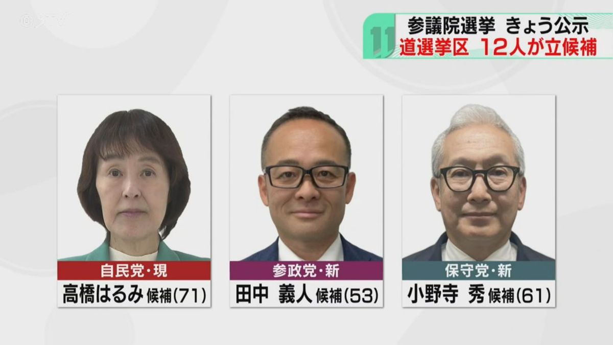 【第一声】12人が立候補 改選3議席の北海道選挙区 参院選公示…17日間の選挙戦スタート（2025年7月3日掲載）｜STV NEWS NNN