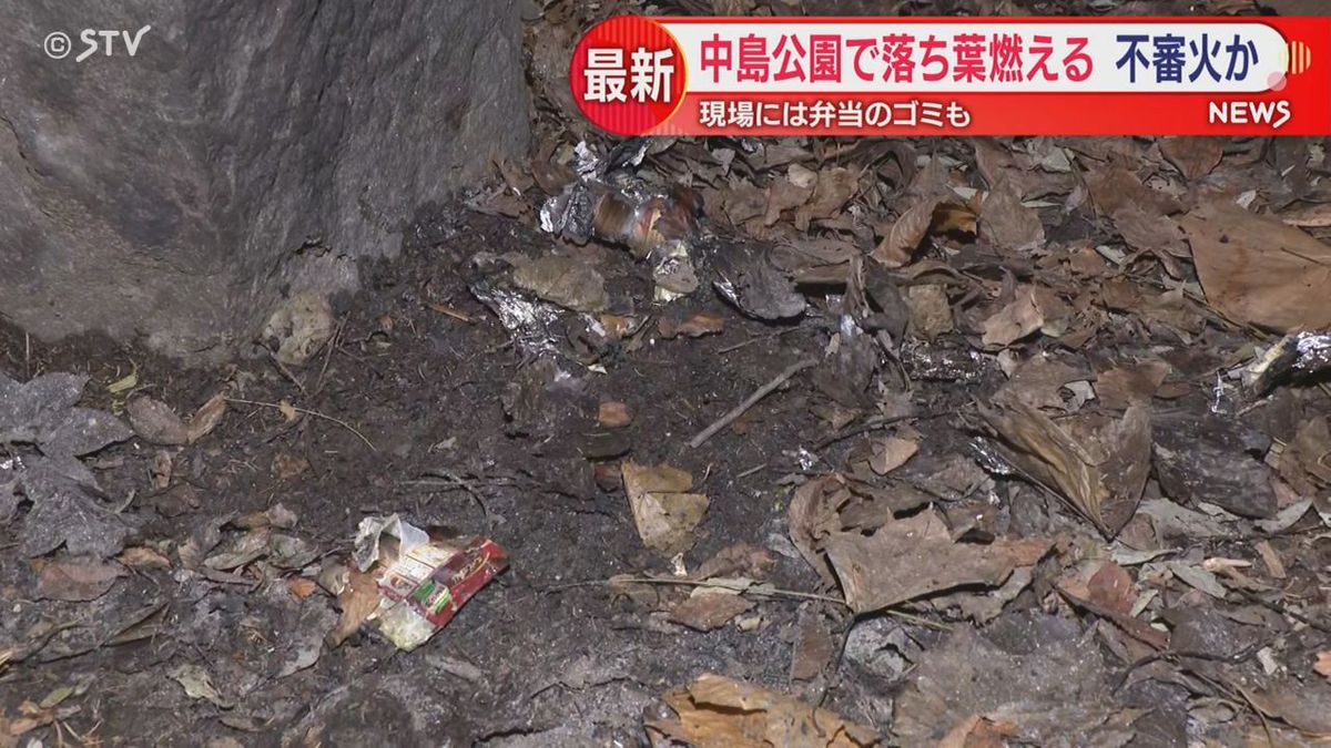 【不審火か】札幌・中島公園で落ち葉燃える 現場には弁当のゴミも 火の気なし（2025年12月2日掲載）｜STV NEWS NNN